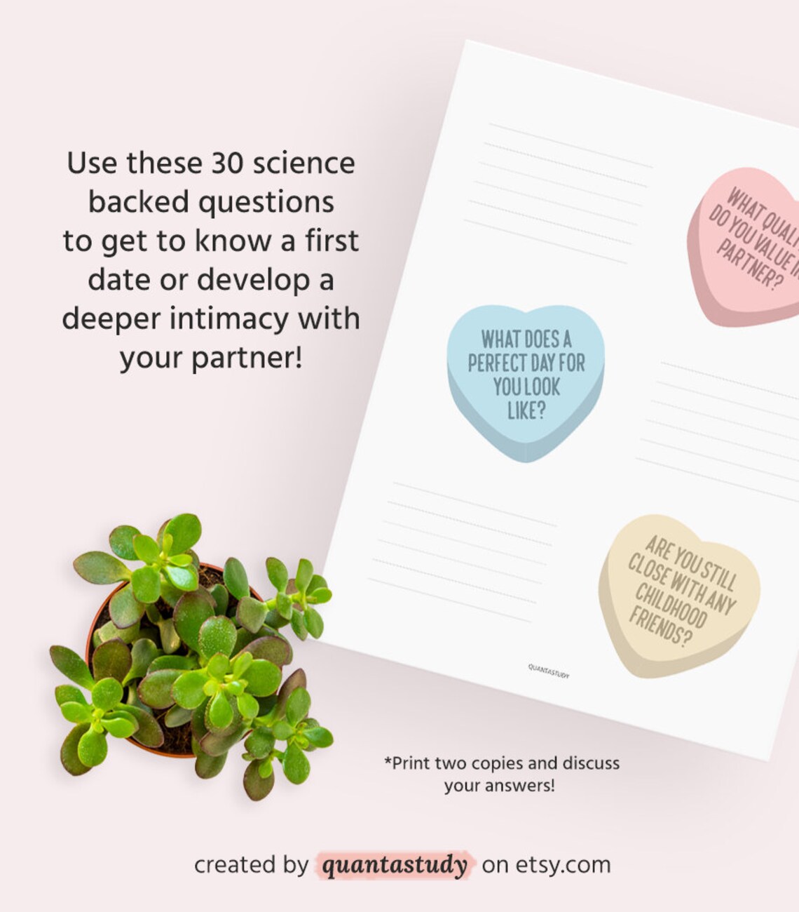 Valentine's Day Conversation Hearts Questions Journal for - Etsy