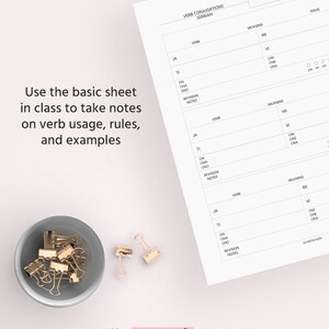Serbian Verb Conjugation Practice Worksheet Language Learning Planner ...