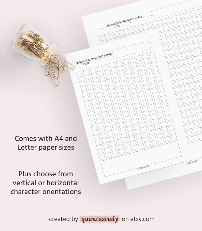 Japanese Manuscript Paper Language Learning Practice - Etsy
