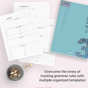 Language Learning Study Planner Planning Sheets Workbook Verb Grammar ...