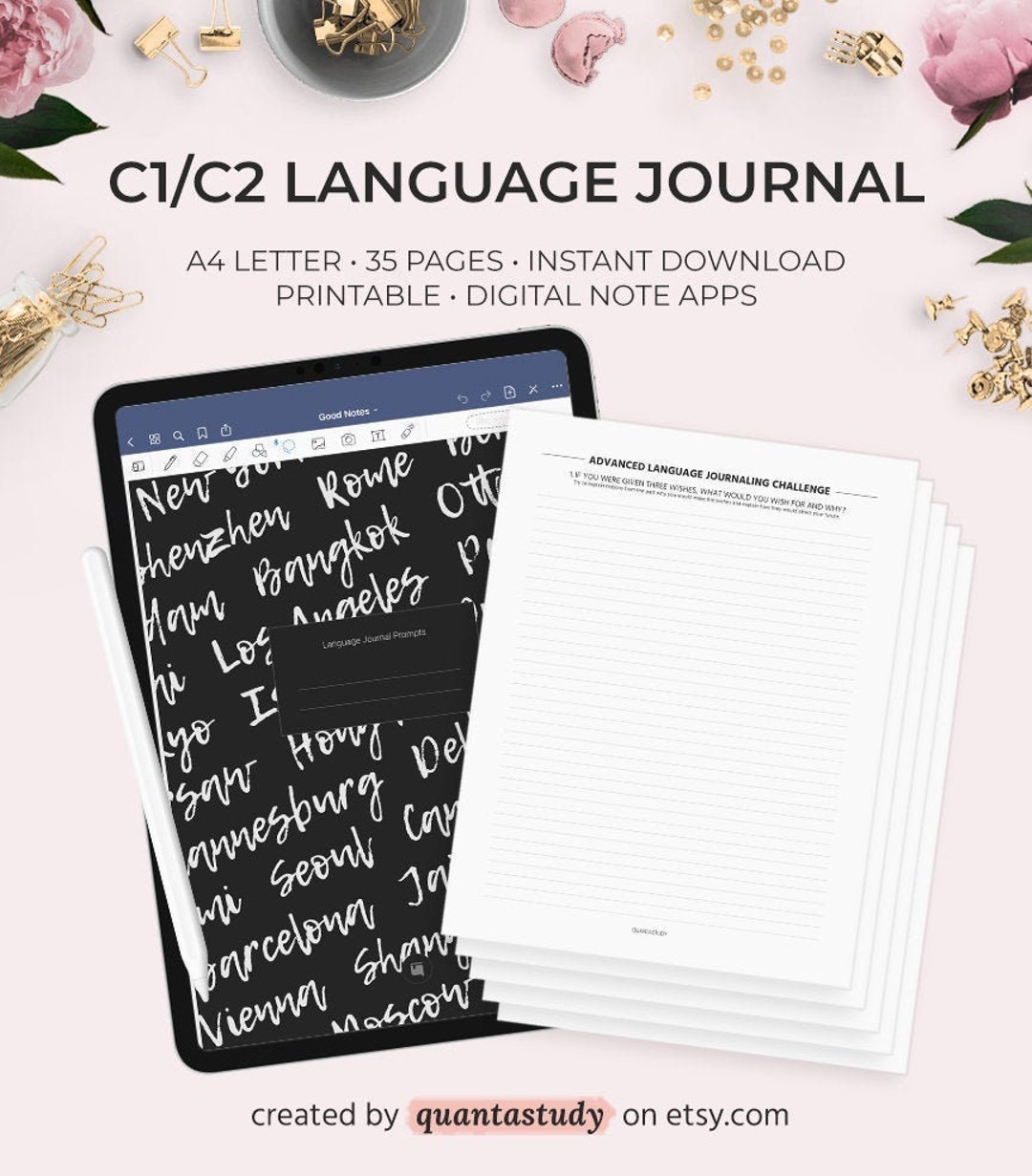 C1/C2 Advanced Language Learning Journal Prompts - Etsy