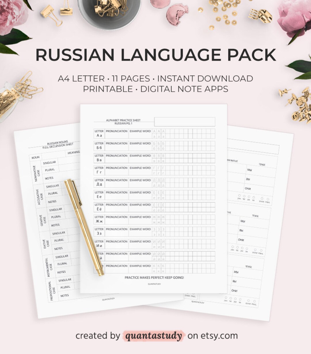 Russian Language Starter Pack – русский Verb Conjugation Practice ...