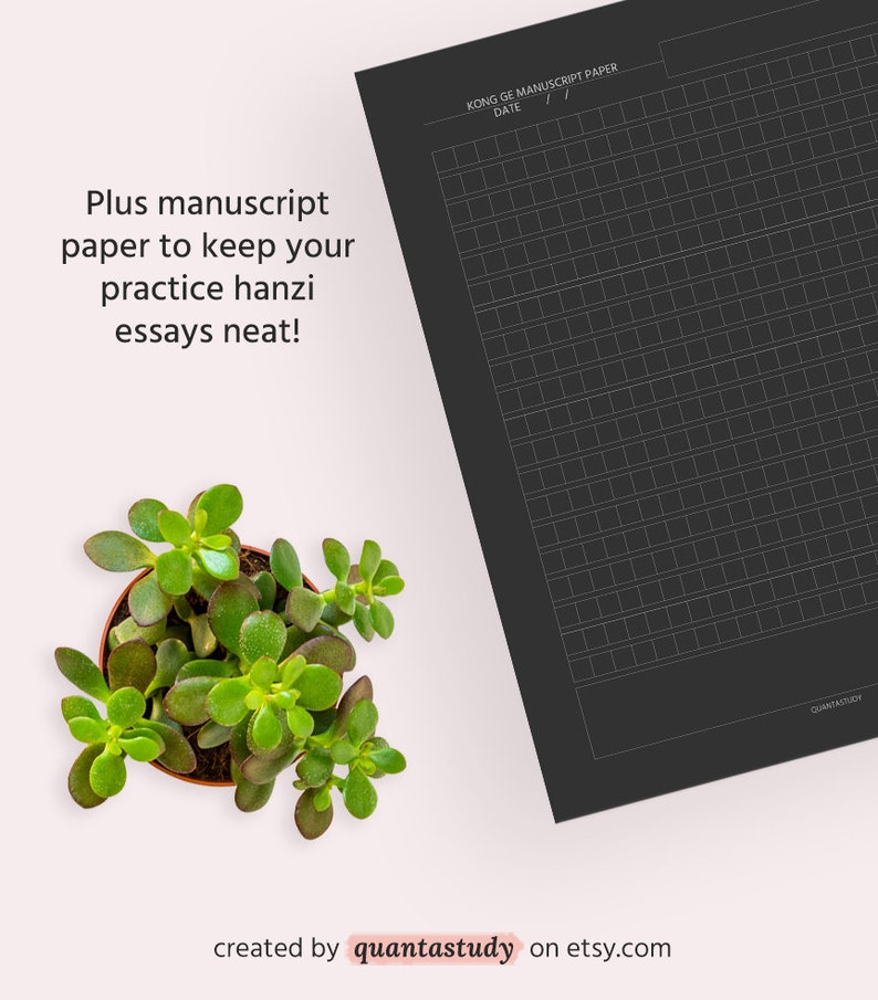 Dark Mode Chinese Hanzi Practice Paper – Printable Mi Zi Ge (PDF) - Etsy