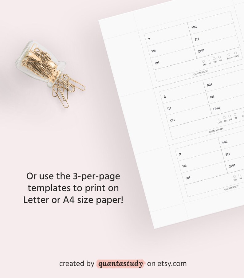Russian Verb Conjugation Printable Flashcards Language - Etsy