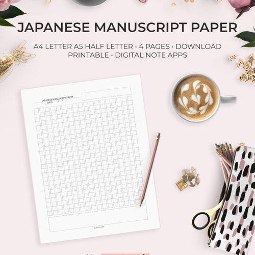Japanese Manuscript Paper Language Learning Practice - Etsy