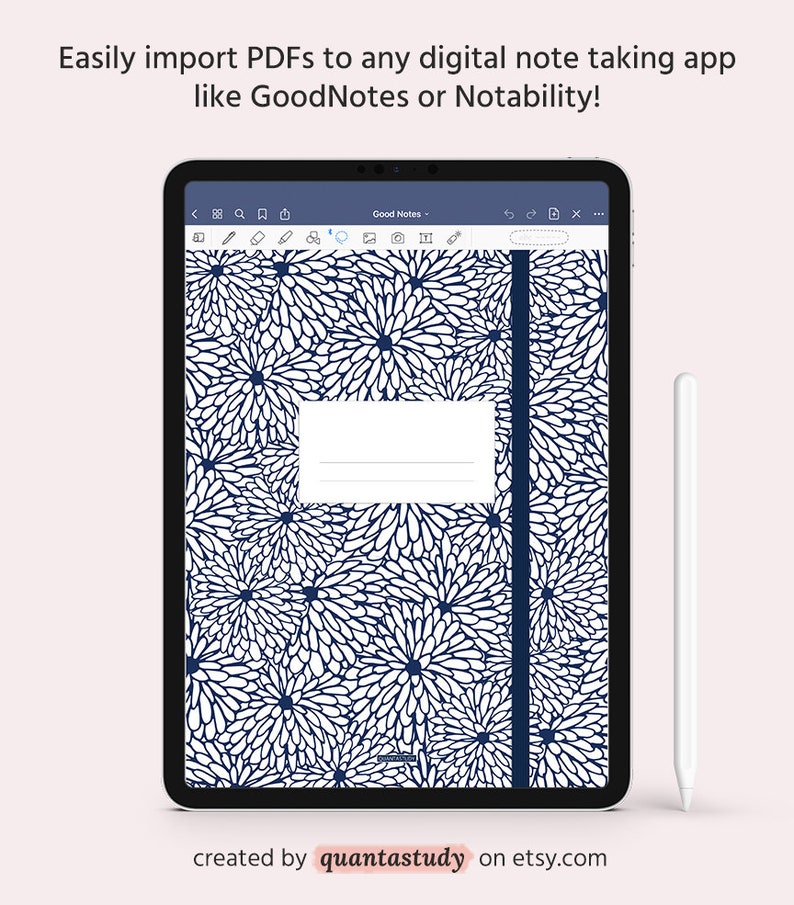 Japanese Digital Notebook Covers and Dividers Navy Blue - Etsy