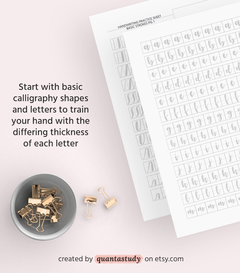 Handlettering Practice Worksheets Modern Calligraphy Sheets - Etsy