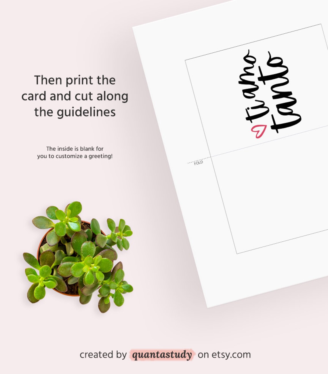 Italian Valentine's Day Printable Greeting Card Ti Amo Tanto - Etsy