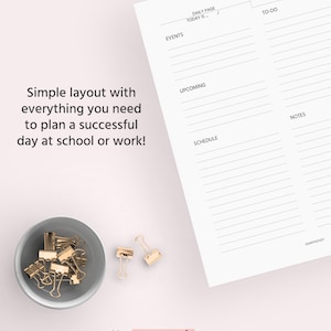Minimalist Daily Page Planner Agenda Printable Digital Download ...