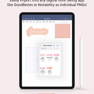 2021 German Date Stickers Calendar Days of the Week Months of the Year ...