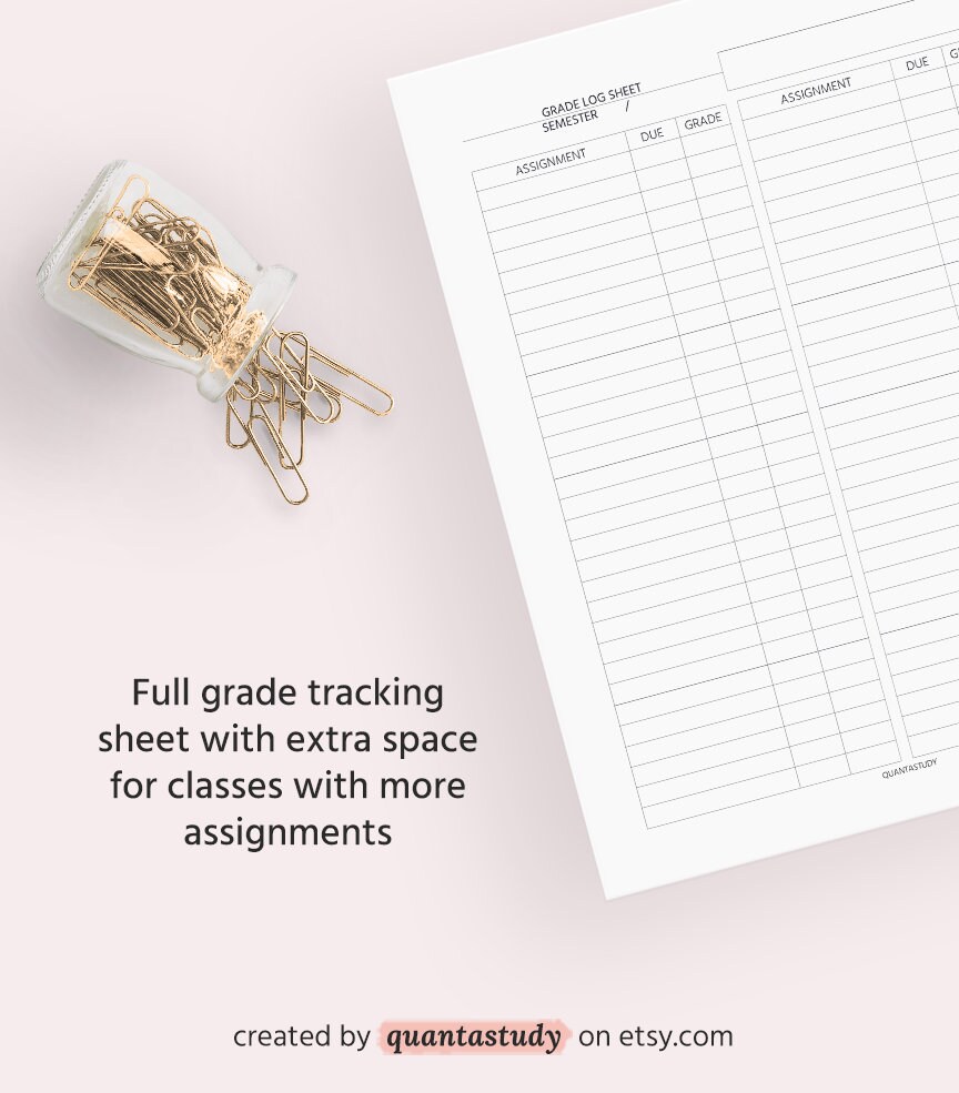 Grade Tracking Student Planning Planner Printable GPA - Etsy