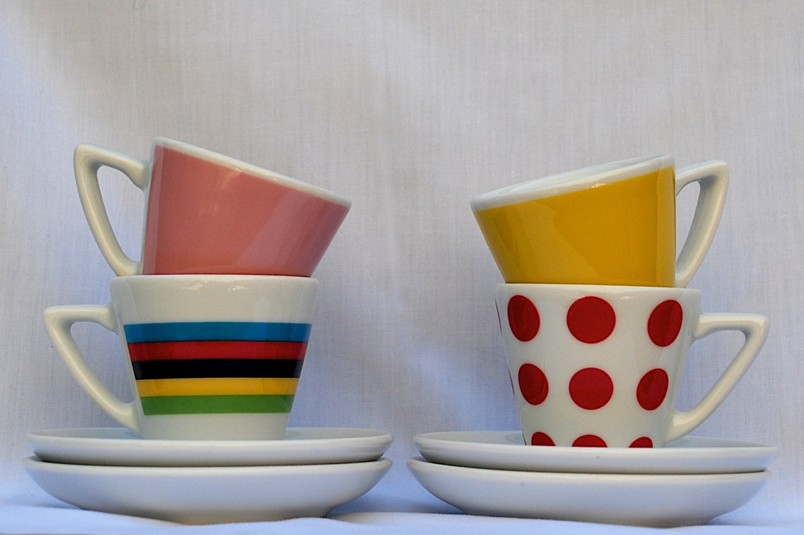 Grand Tour Jersey Set of 4 Espresso Cups and Saucers - Etsy
