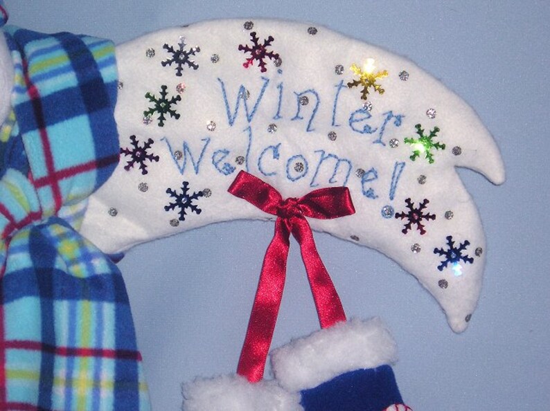 Snowman winter Welcome Banner With Mittens an - Etsy