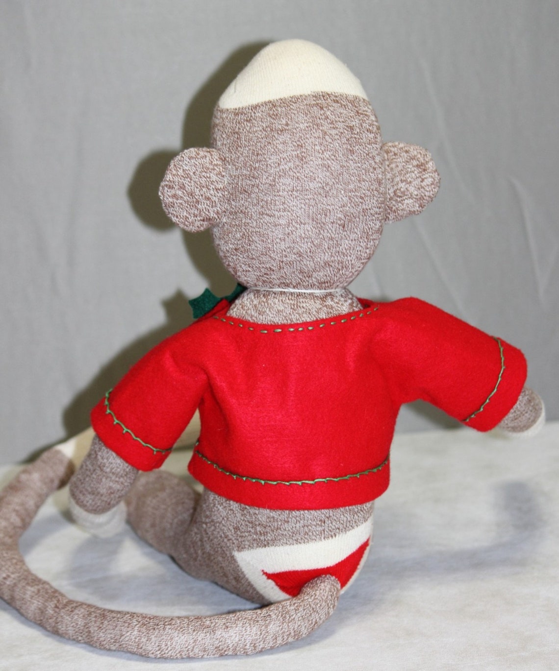 Handmade Sock Monkey Dressed for Christmas Decorating...free - Etsy