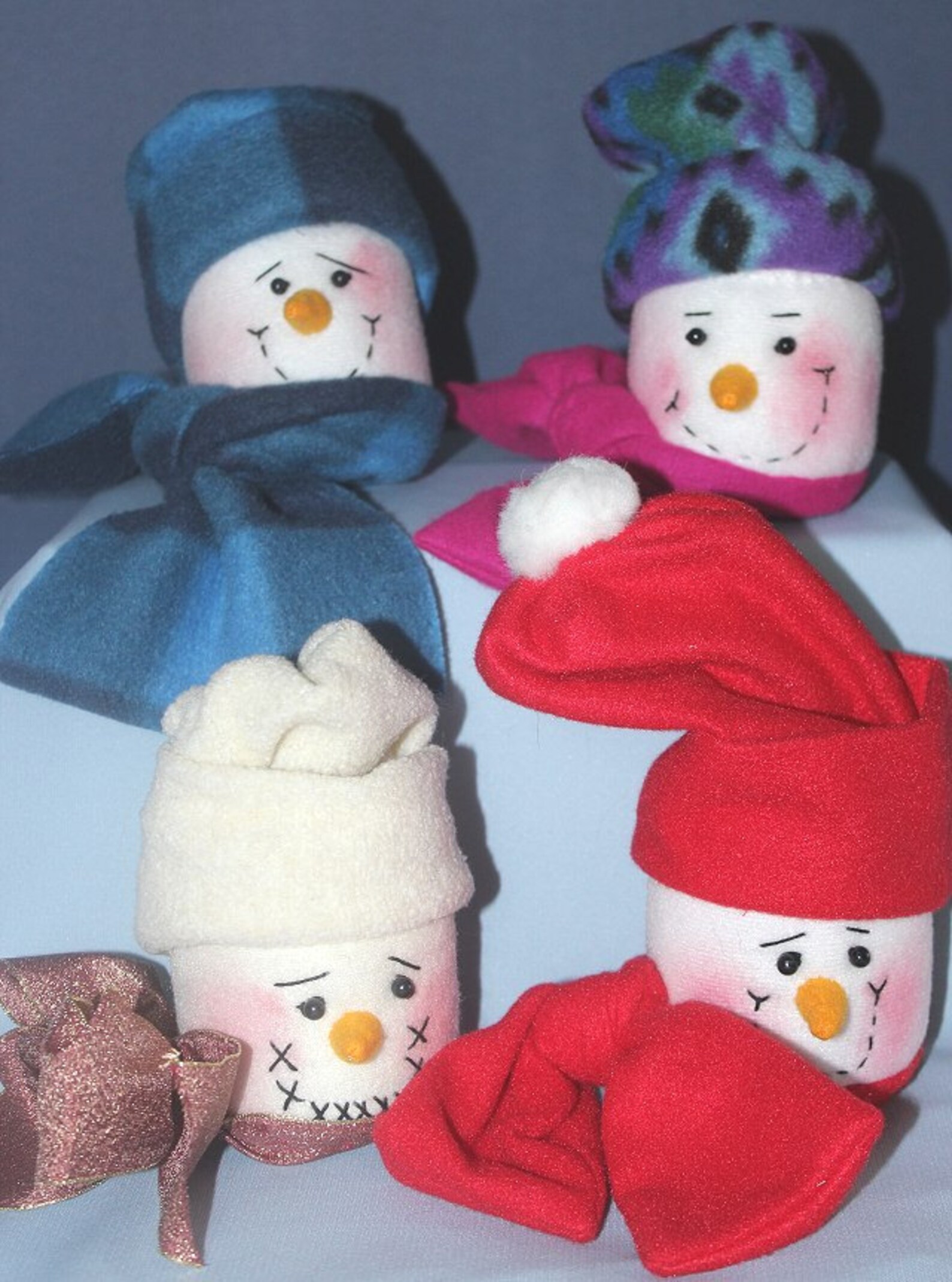 Set of Four (4) Snowman Container Decoration, Money or Jewelry Gift ...
