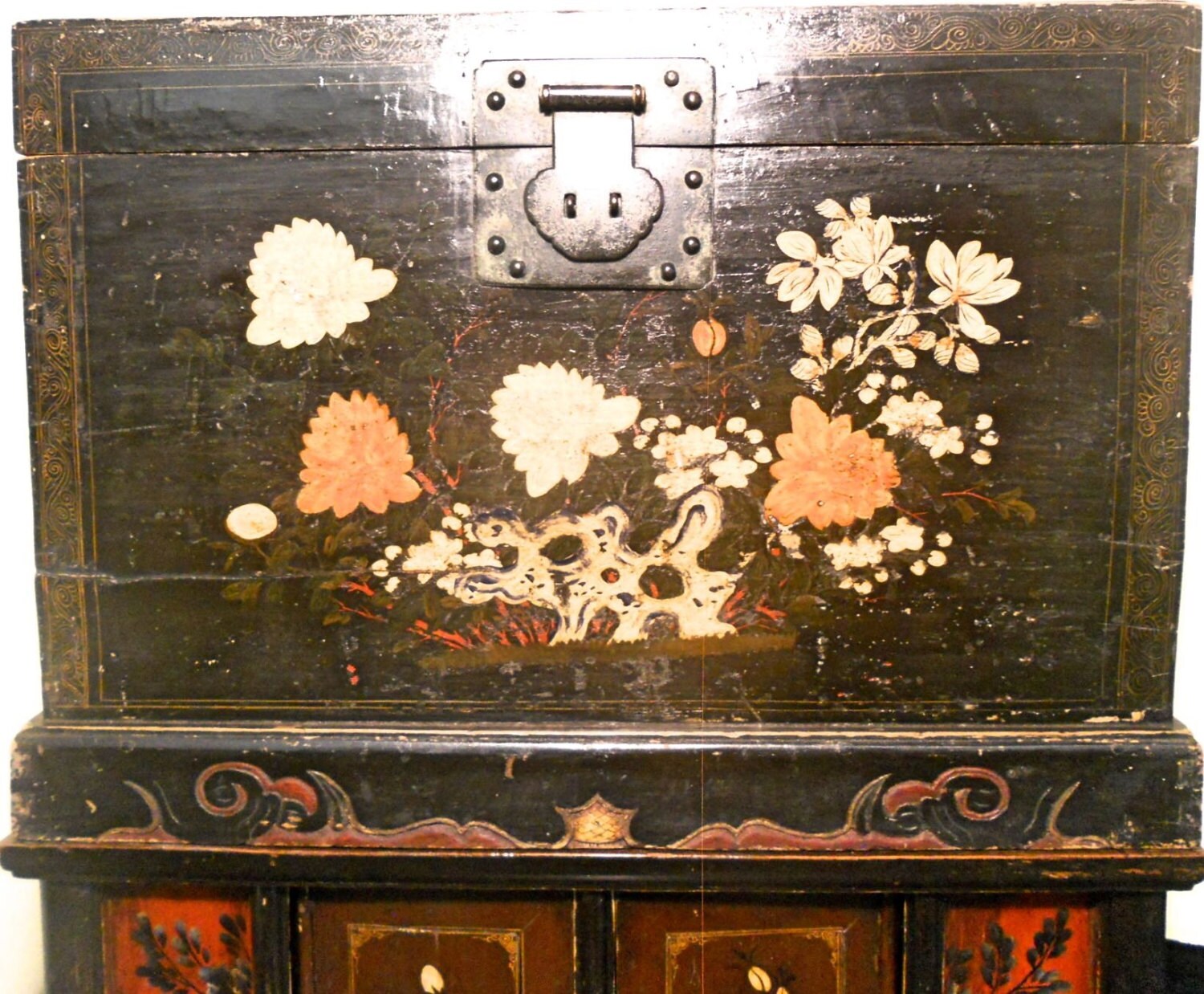 Antique Chinese Hand-painted Chest on Chest (5978), Circa 1800-1849 - Etsy