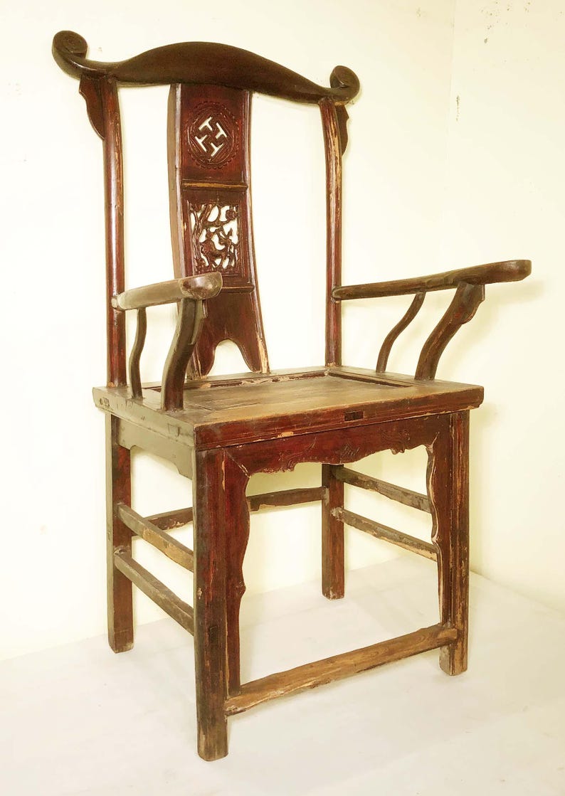 Antique Chinese High Back Arm Chairs (5891) (pair); Circa 1800-1849; We ...