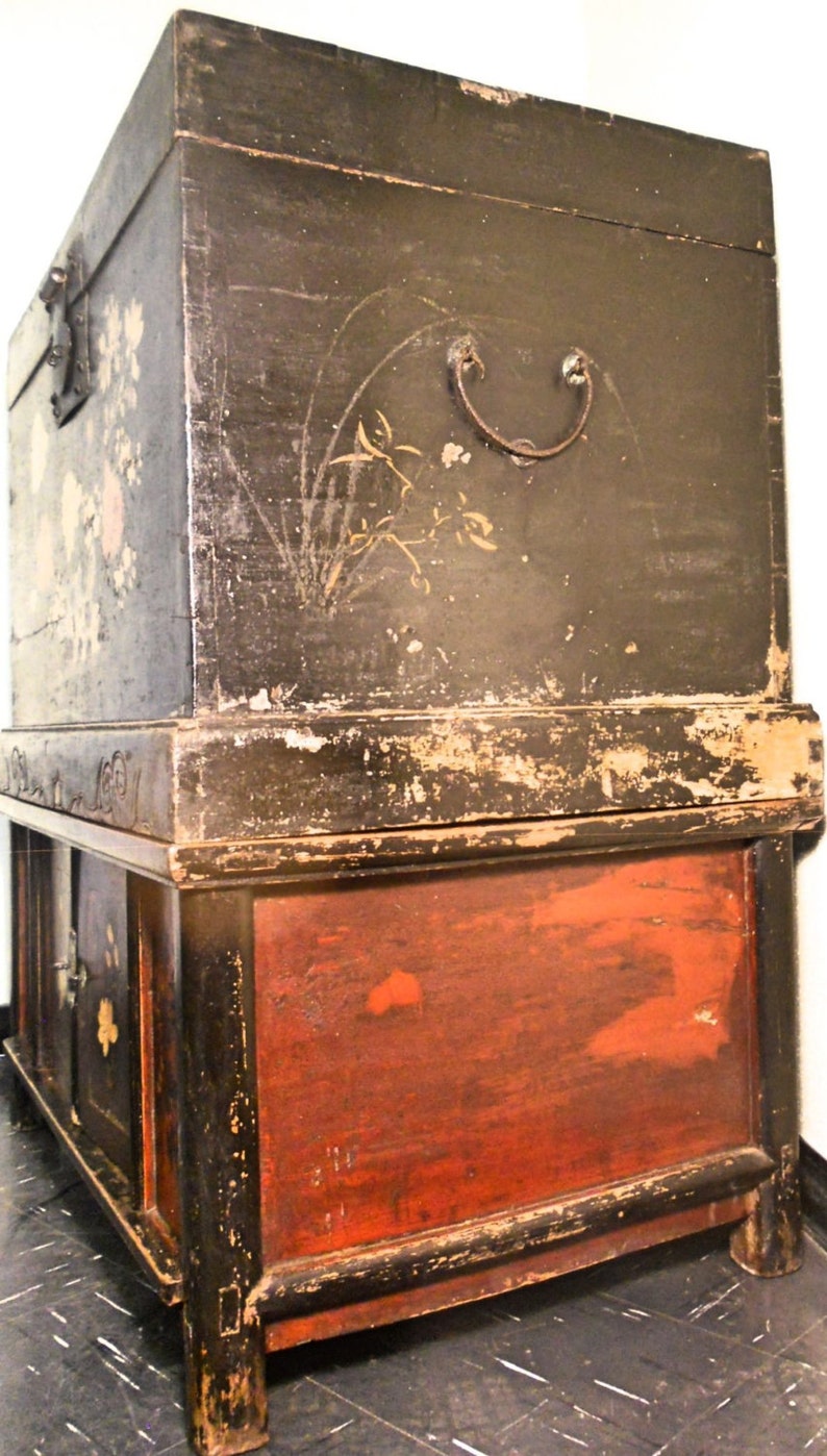 Antique Chinese Hand-painted Chest on Chest (5978), Circa 1800-1849 - Etsy
