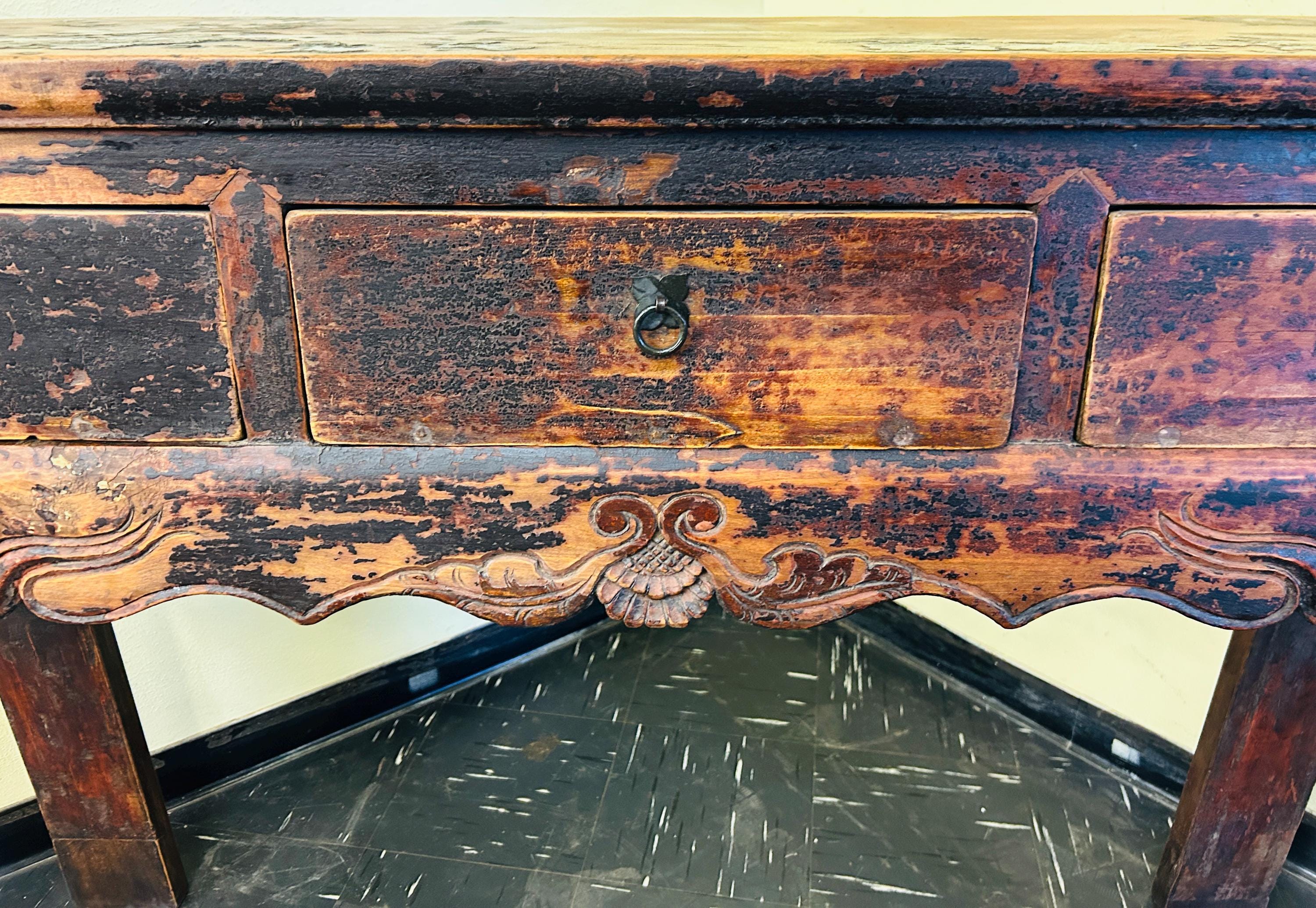 Antique Tall Temple Altar Table (3705), Zelkowa Wood, Circa 1800-1949 ...