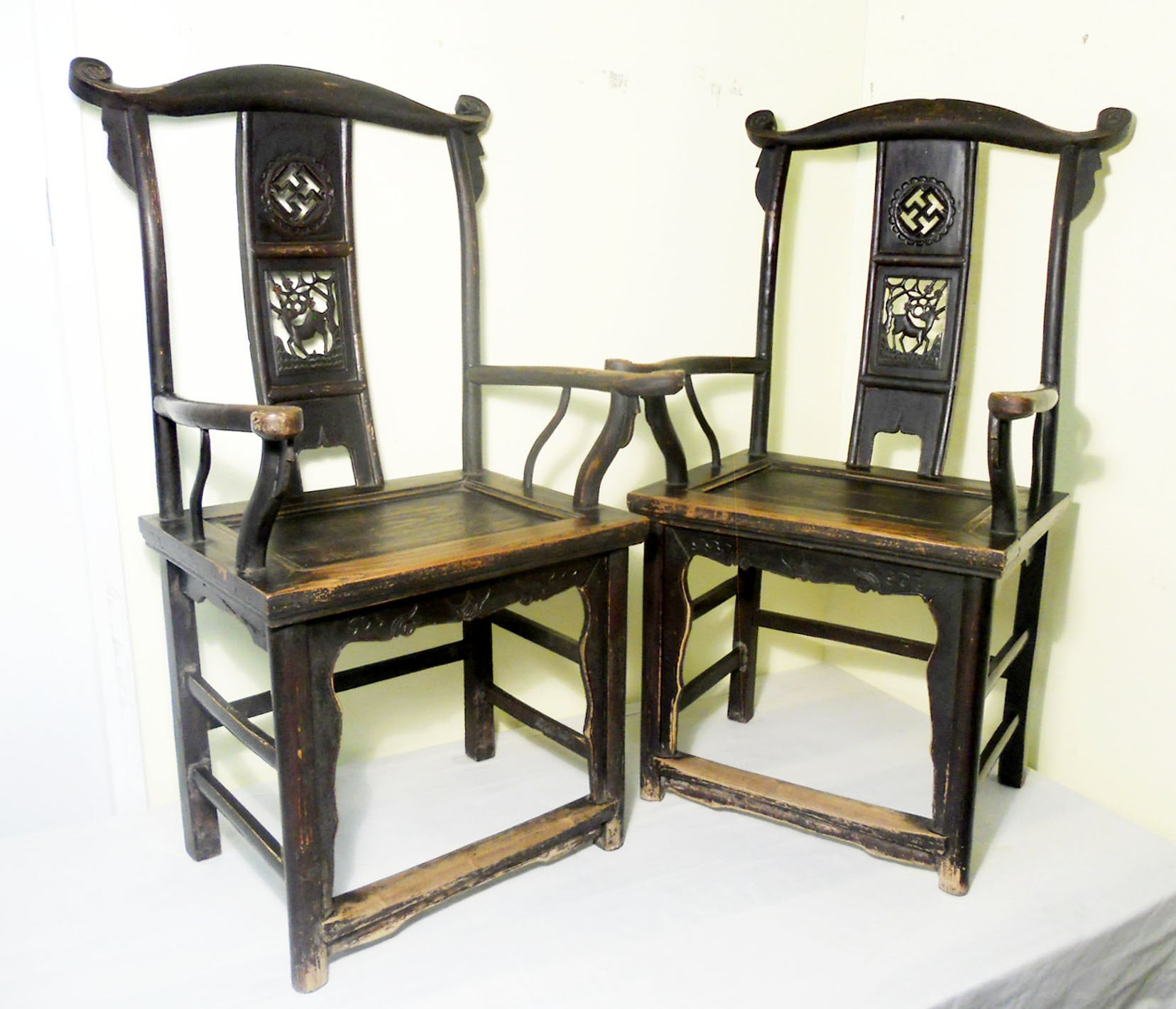 Antique Chinese High Back Arm Chairs 2630 pair, Circa 1800-1849 We ...