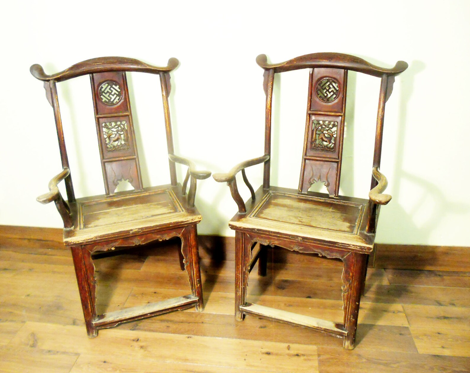 Antique Chinese High Back Arm Chairs 5701 pair Circa - Etsy