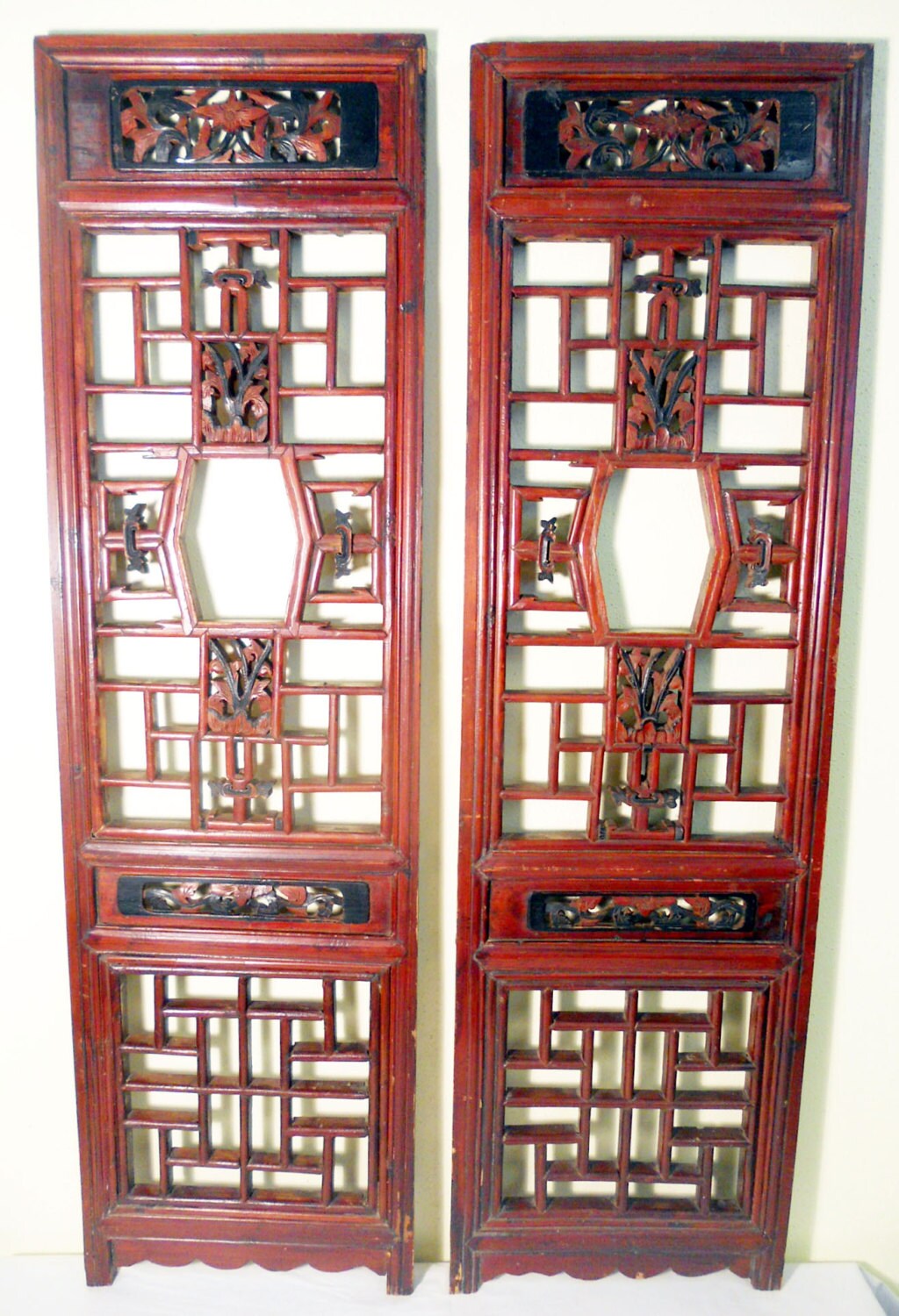 Authentic Antique Chinese Screen Panels (5113) (pair) Cunninghamia Wood ...
