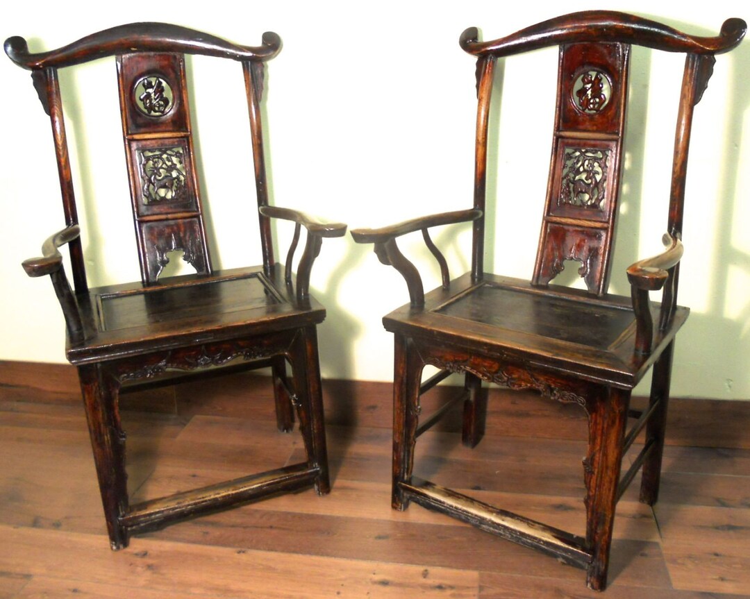 Antique Chinese High Back Arm Chairs 5911pair Circa - Etsy