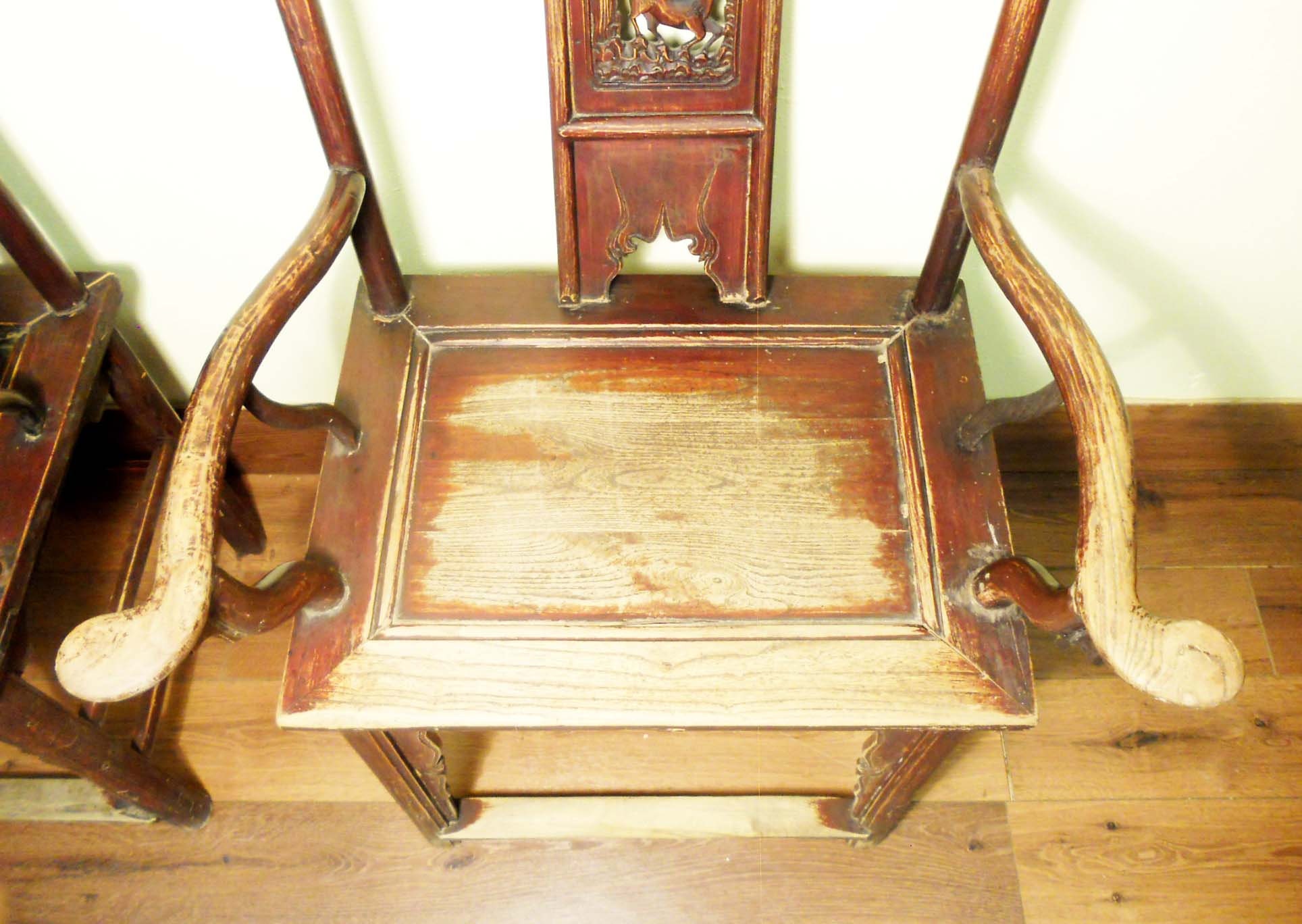 Antique Chinese High Back Arm Chairs 5701 pair Circa - Etsy