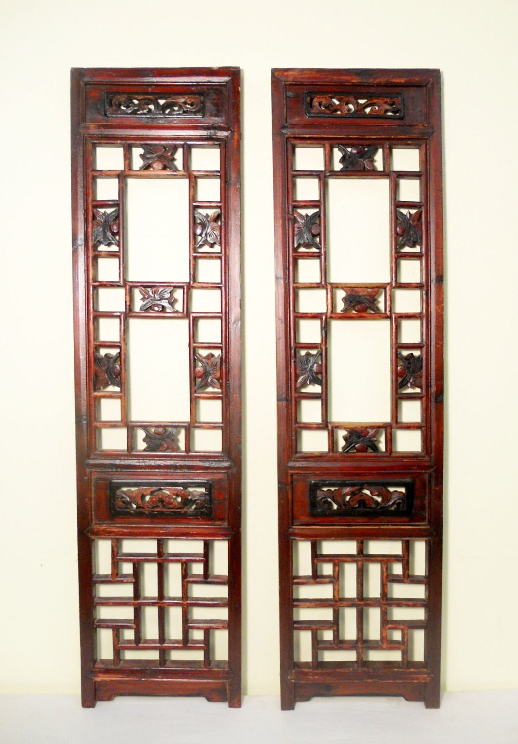 Antique Chinese Screen Panels 5446 pair Cunninghamia Wood - Etsy