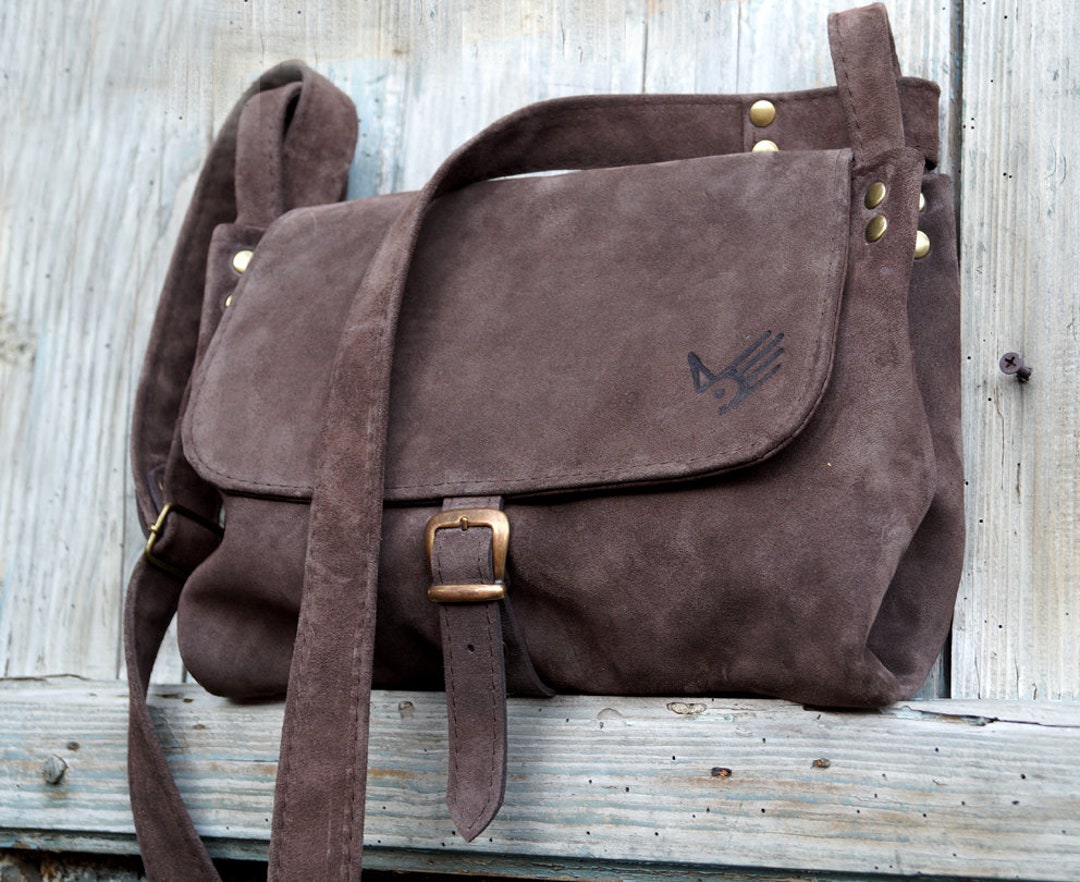 BARONESSA Dried Grass Crossbody Bag Natural Suede Subdued Brown - Etsy