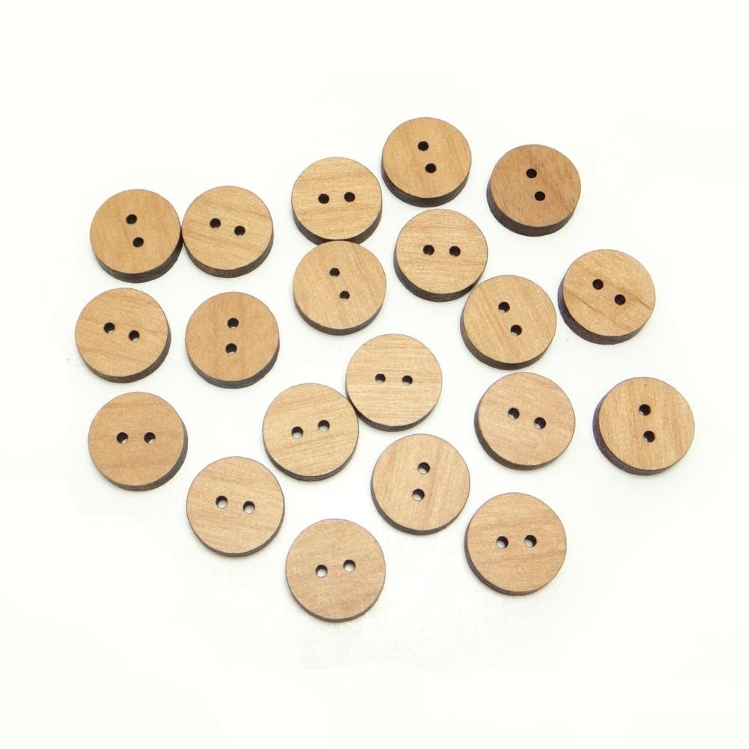 Plain Wood Round Buttons .75 Inch, 2 Holes, 19mm, Blank Flat Buttons - Etsy