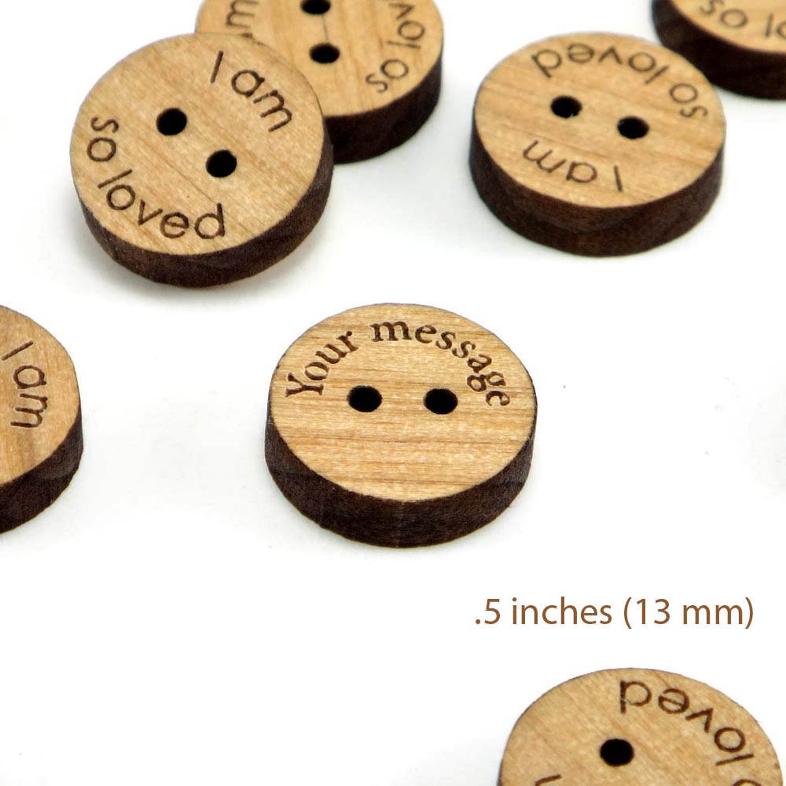 Personalized .5 Inch Wood Round Buttons 1/2 Inch Custom - Etsy