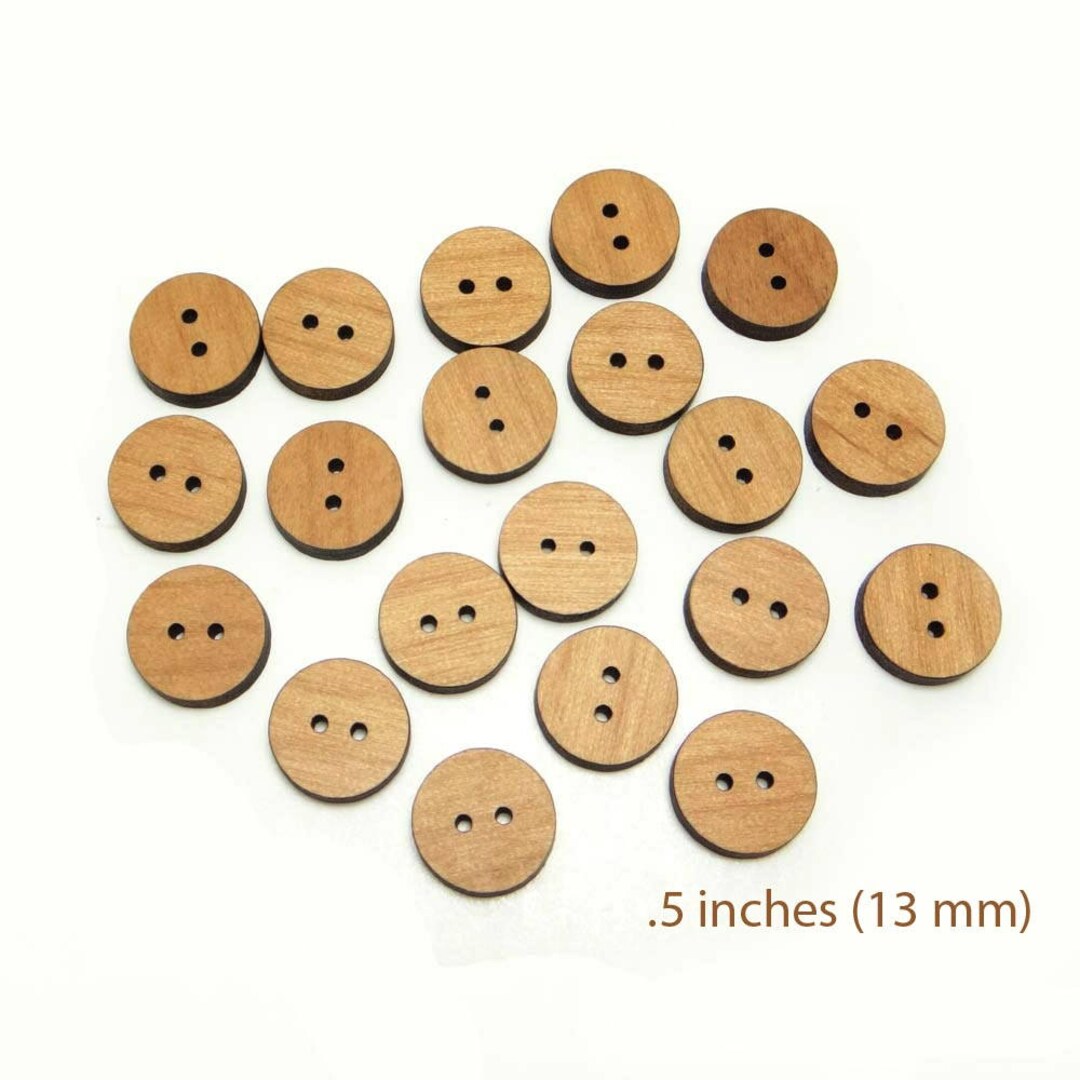 Plain Wood Round Buttons .5 Inch, 2 Holes, 13mm, Blank Flat Buttons - Etsy