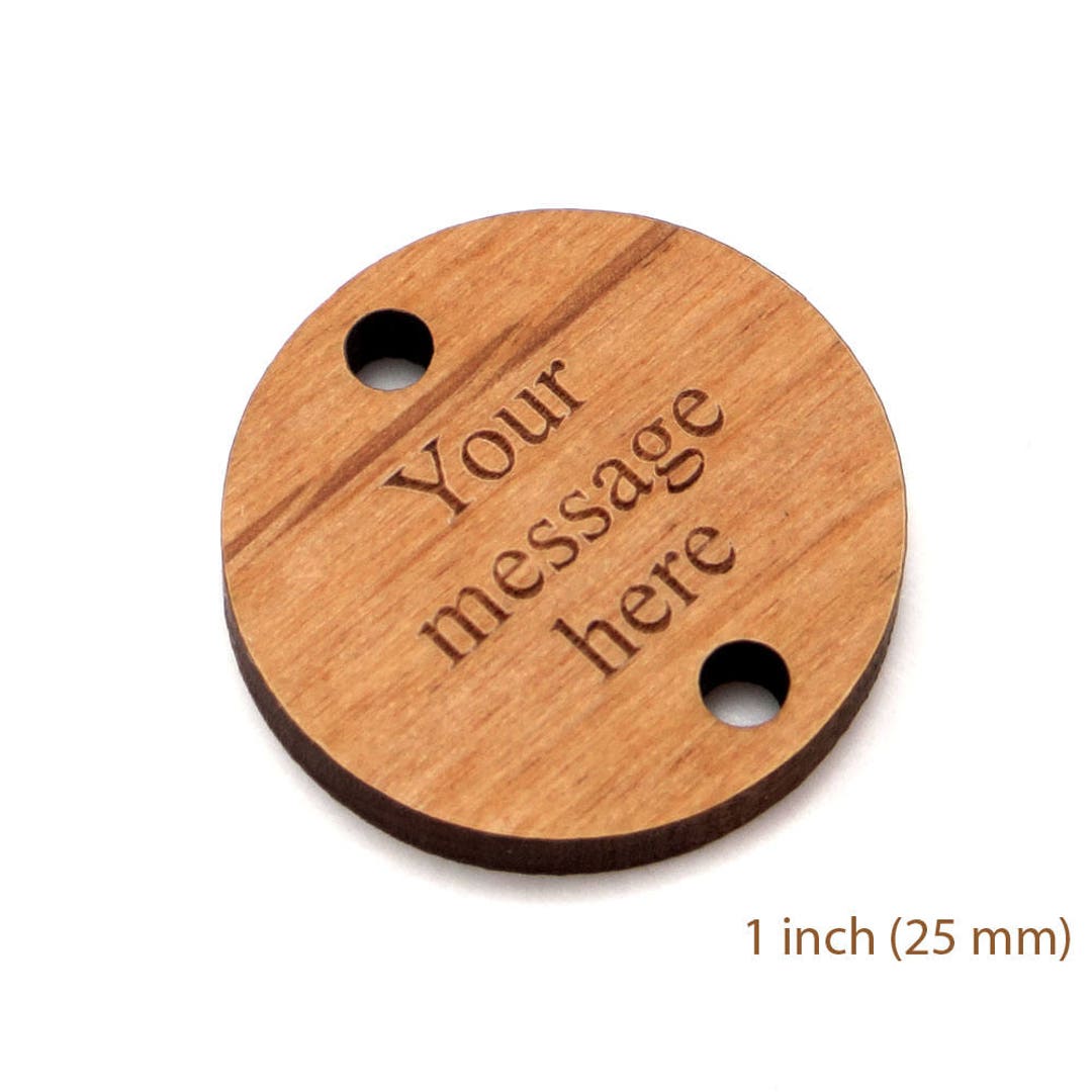 Personalized Round, Wood Tags, 1 Inch, Engraved Buttons, Circle Charms ...