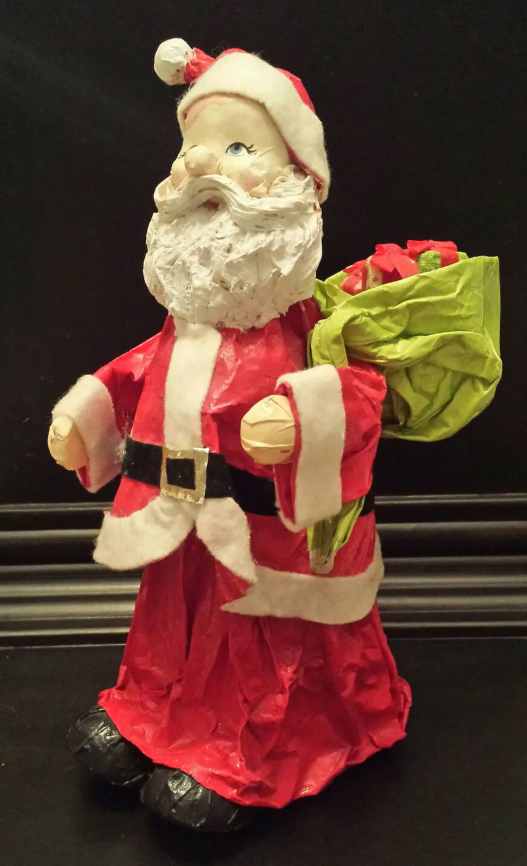Vintage Paper Mâché Large Standing Santa! Great Condition, Wonderful ...