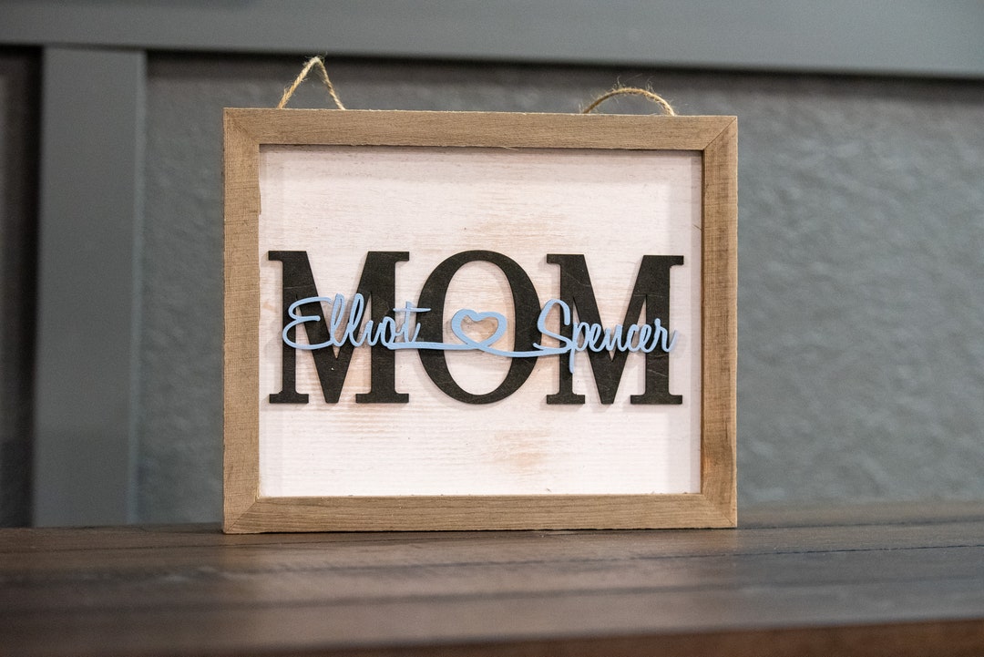 Personalized Framed Mom/mother & Children Name Sign, Gift for Mom ...