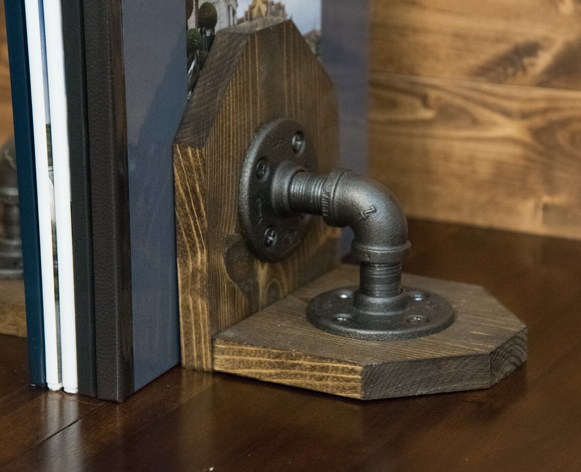 Industrial Pipe Book Ends - Etsy