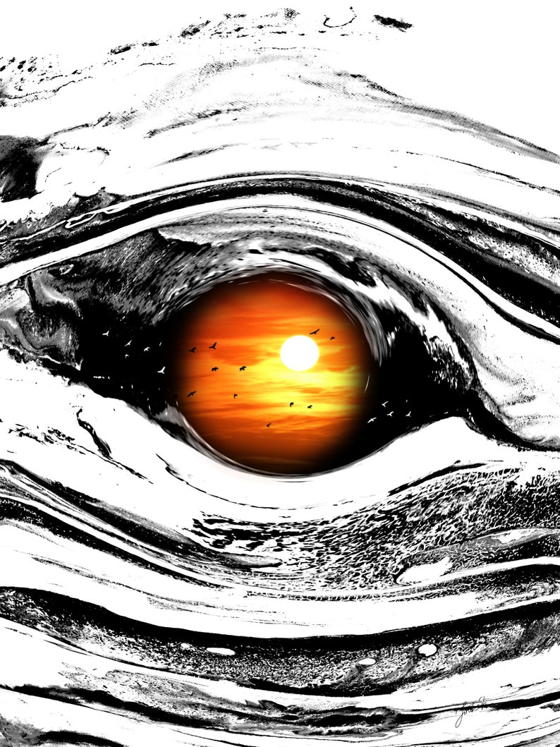 Eyeball Painting,sun Set Artwork,sihouette,surreal Art,eye Catching ...