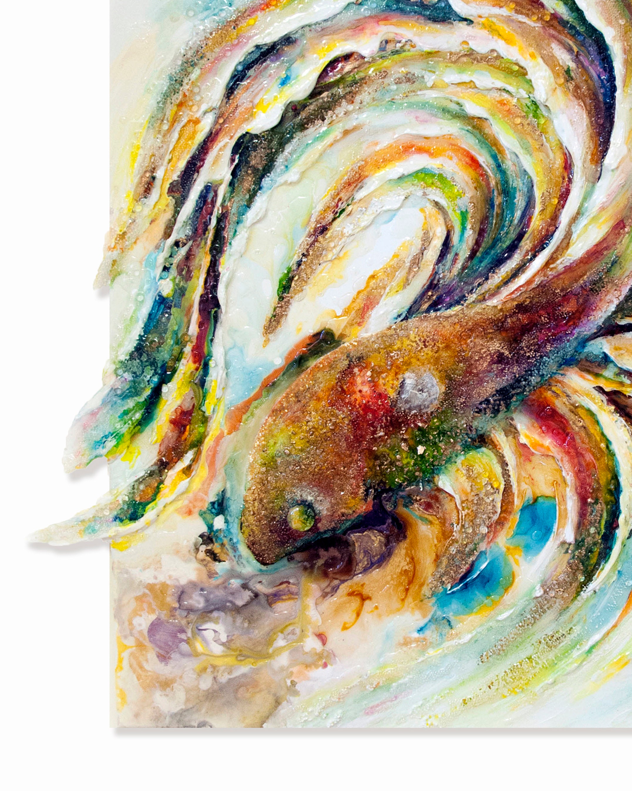 Large Wall Art,fish Modern Art, Watercolor Painting,ocean,vertical Art ...