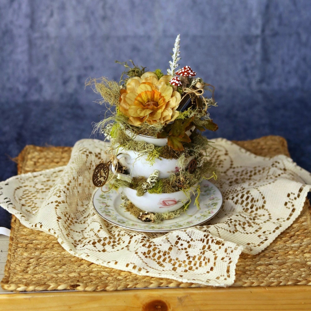 Stacked Teacup Alice in Wonderland Garden Party - Etsy