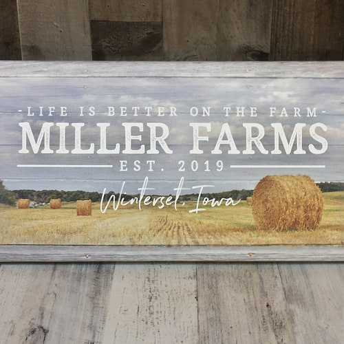 Family Name Custom Metal Farm Sign Personalized Farming Sign - Etsy