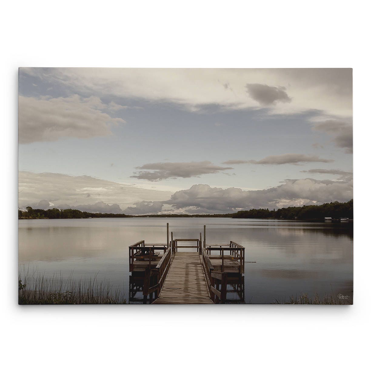 Peaceful Lake Scene Canvas Print - Etsy