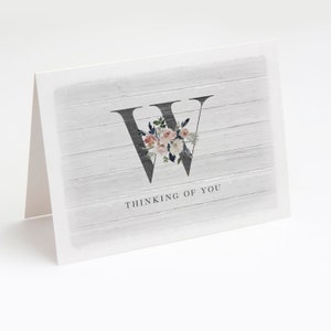 Monogram Thinking of You Note Cards - Boxed Set of Blank Note Cards ...