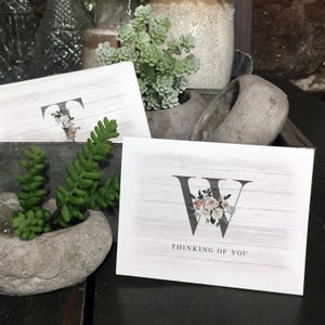 Monogram Thinking of You Note Cards - Boxed Set of Blank Note Cards ...