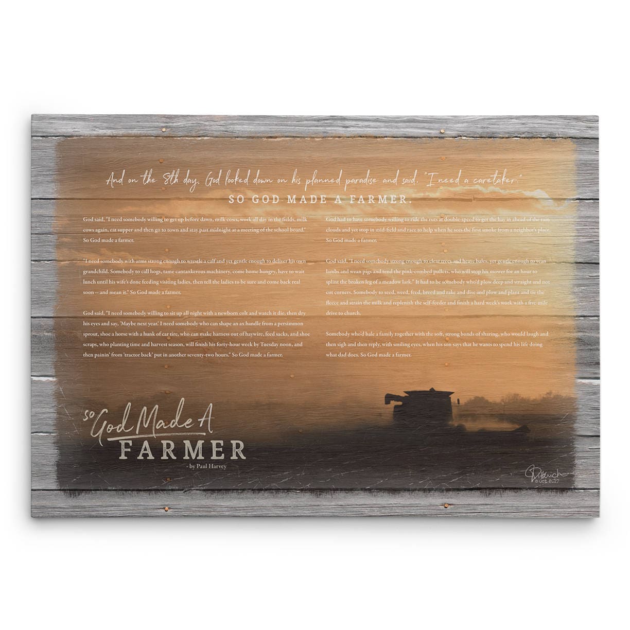 So God Made a Farmer by Paul Harvey Canvas Print so God Made | Etsy