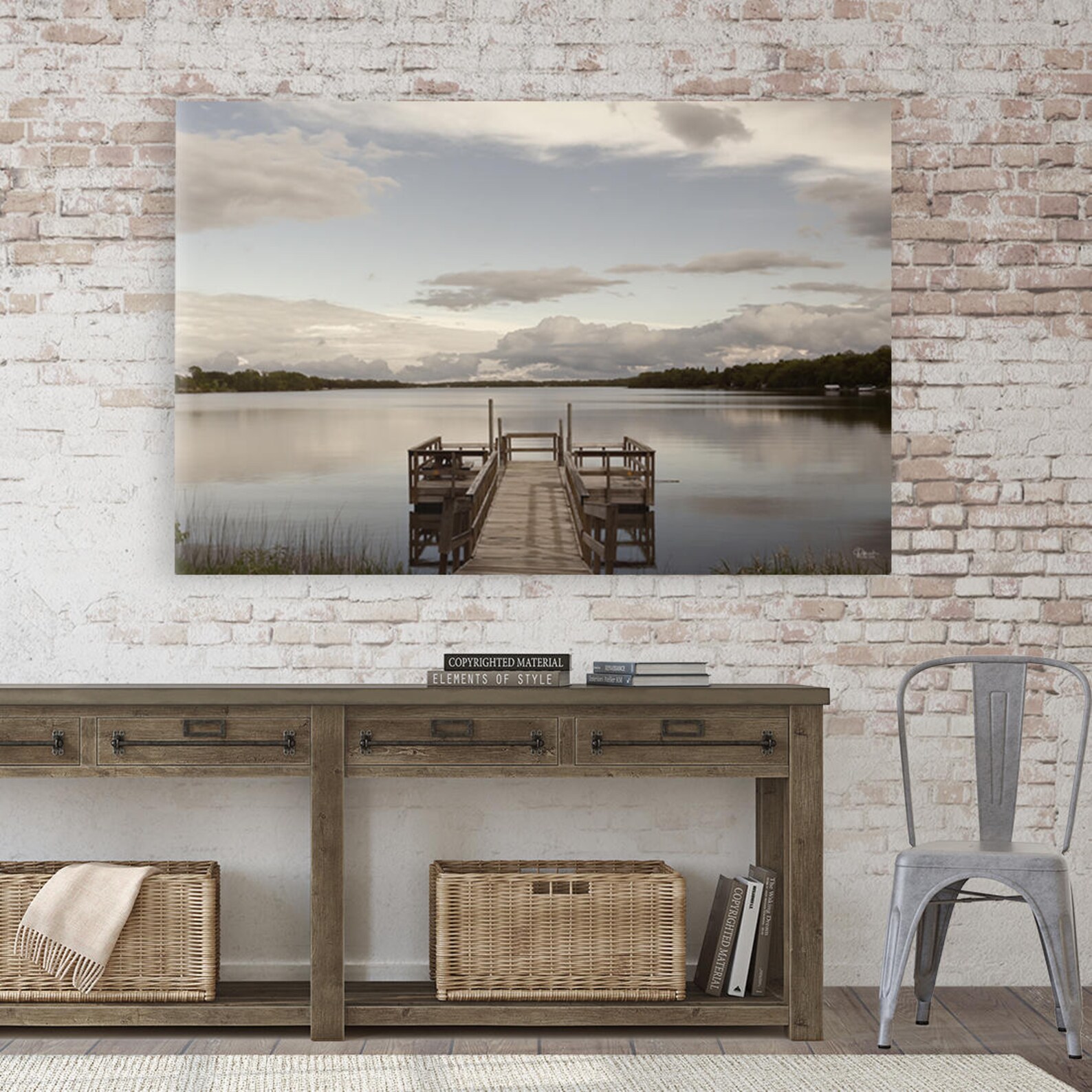 Fishing Dock Canvas Lake Print Perfect Day for Fishing Lake - Etsy