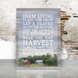 Farm Rules Sign, Farm Rules Canvas Print, Farm Sign, Gift for Farmer ...