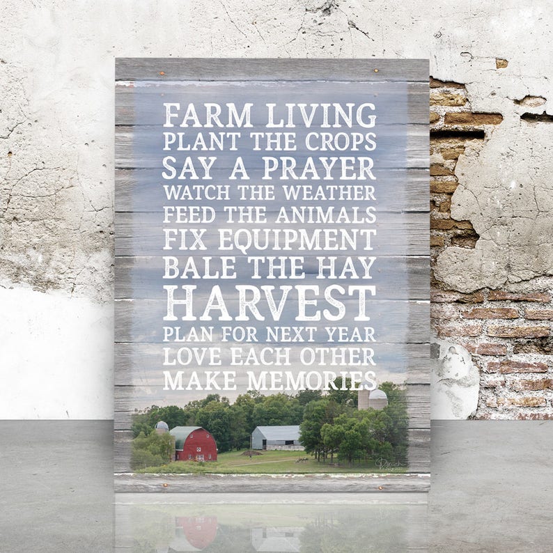 Farm Rules Sign Farm Rules Canvas Print Farm Sign Gift for - Etsy