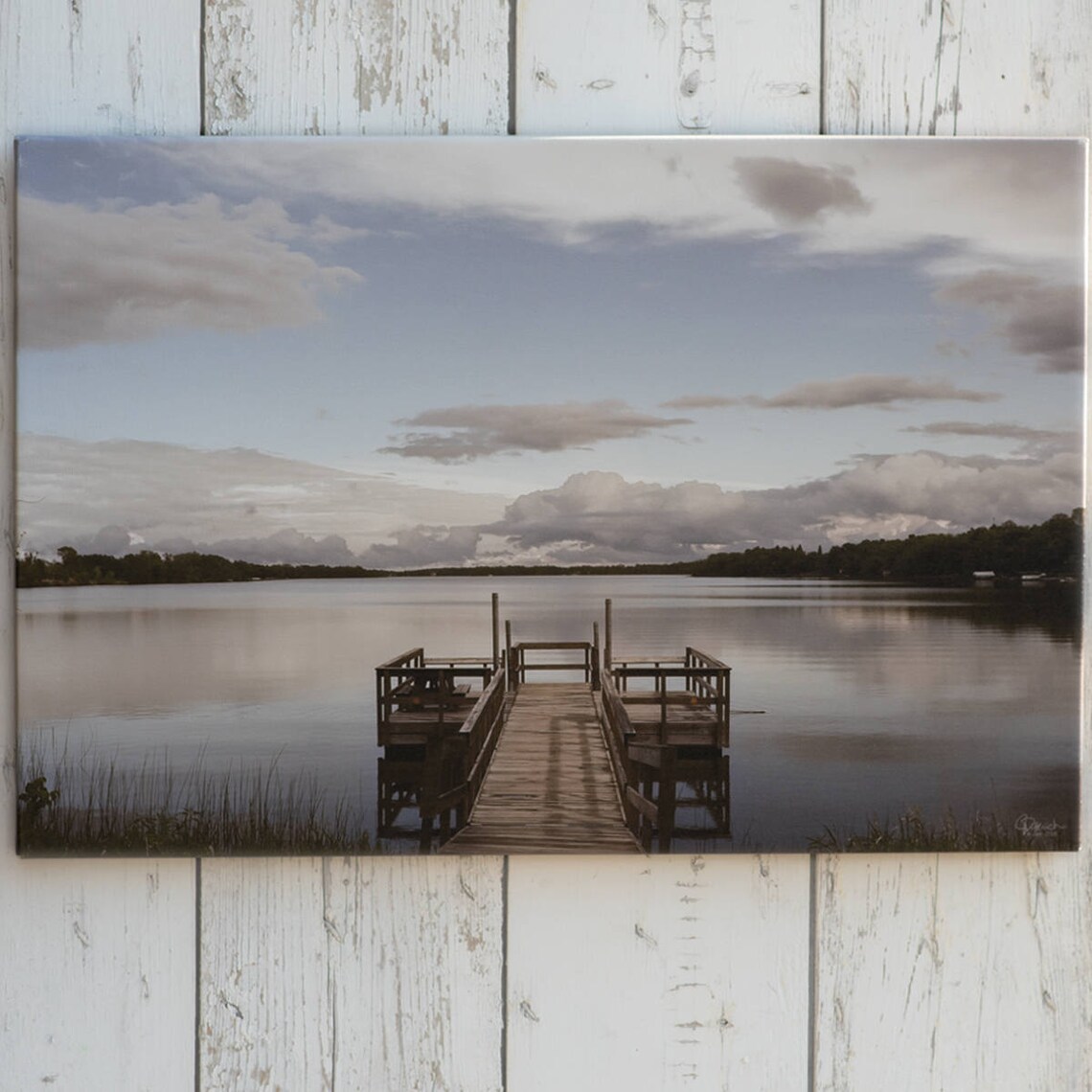 Fishing Dock Canvas Lake Print Perfect Day for Fishing Lake - Etsy