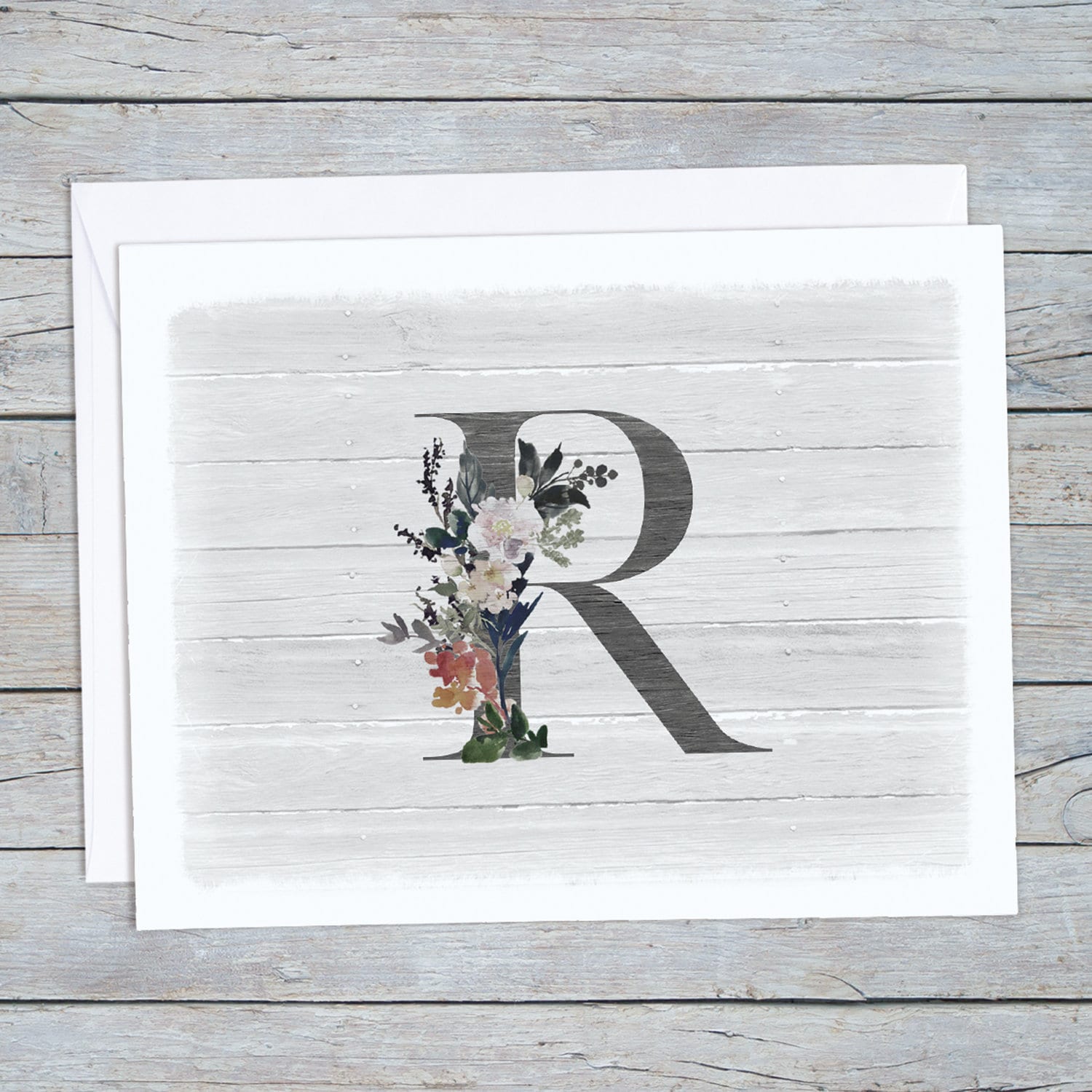 Floral Monogram Note Cards Boxed Set of Blank Note Cards With - Etsy